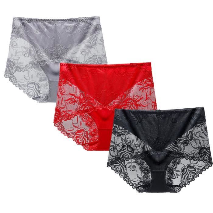 Culotte Slip Sexy Taille Haute en Coton Femme Culotte Slip Sexy Slips Lot De 3 Culotte Slip ...