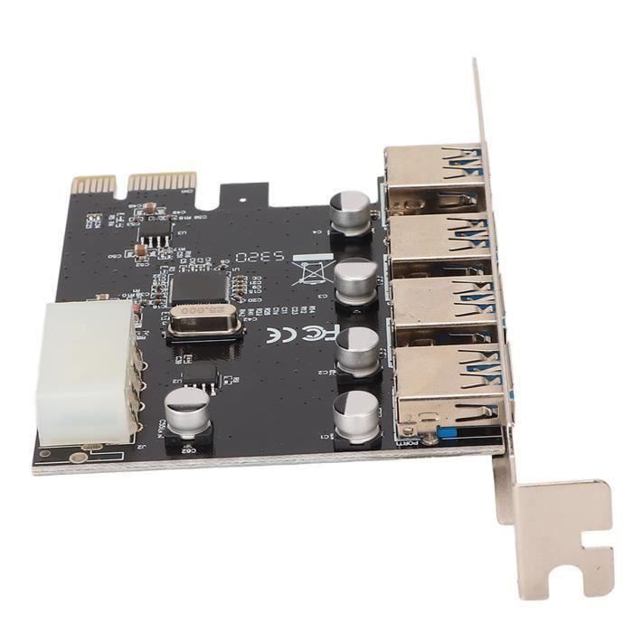 Like-carte PCI Express Carte d'extension PCIE vers USB 30 avec 4 ports USB30 Carte adaptateur ...
