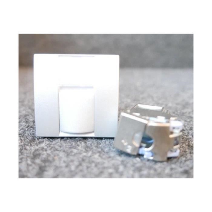 Prise reseau RJ45 Cat6 FTP couleur aluminium porte-etiquette + volet ...