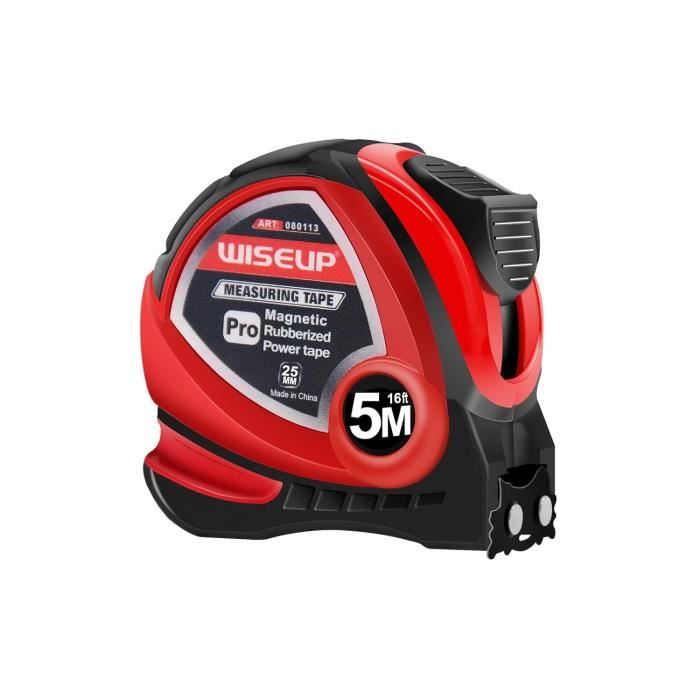 Wiseup Metre Ruban Magnétique, Auto Lock Metre 5M,Facile À Lire Mètre Ruban, Ergonomique Boitier ...