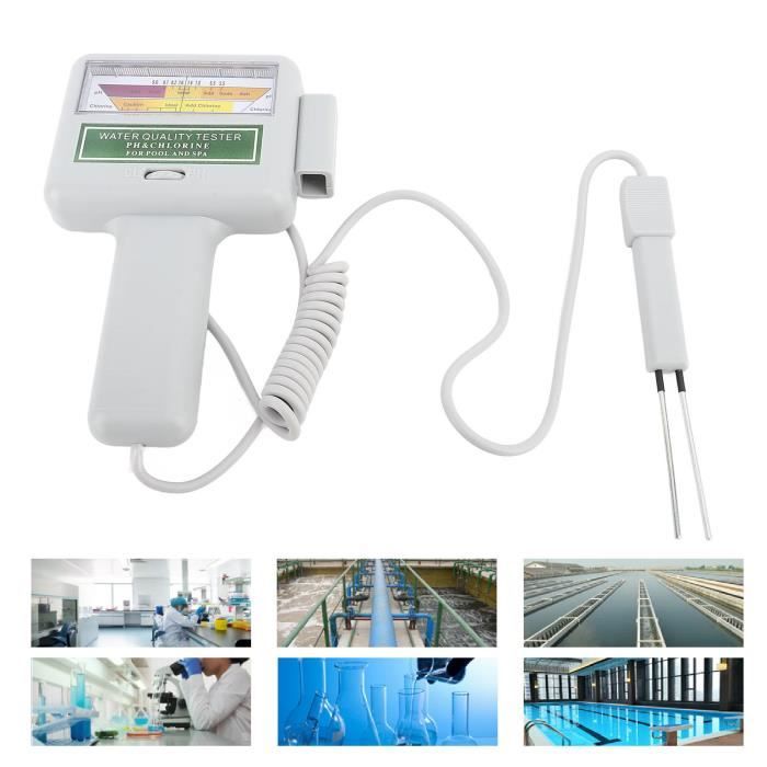 VGEBY Testeur PH CL2 PH CL2 Chlorine Tester Dual Probe Large Display ...