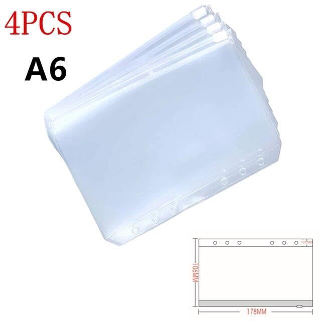POCHETTE PLASTIQUE,A6 4PCS--Classeur à pochettes A5, A6, A7, classeur à ...