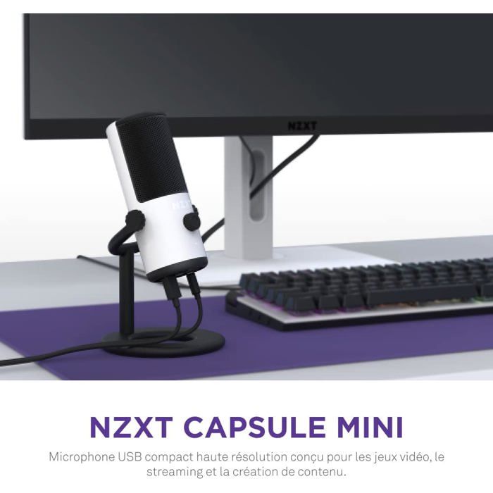 NZXT Capsule Mini Microphone USB AP-WMMIC-W1 - Haute résolution ...