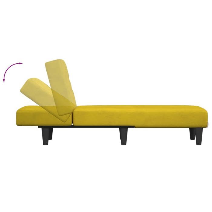 Meridienne salon-Chaise longue jaune velours - Fauteuil relax@684880 ...