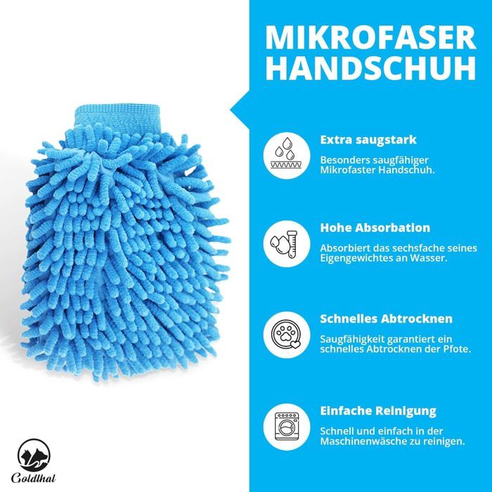 Nettoyeur pattes chien : microfibre gant, normal/grand. Nettoyage ...