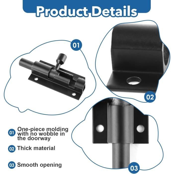4Pcs Verrou Targette de Porte, Serrure Porte Coulissante Alliage D ...