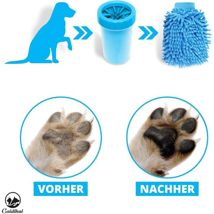 Nettoyeur pattes chien : microfibre gant, normal/grand. Nettoyage ...