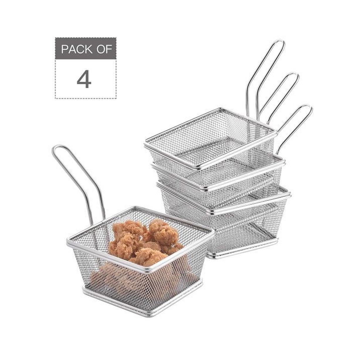 Velaze, Panier a Frite Corbeille en Acier Inonxydable,4 Pcs Double Fils ...