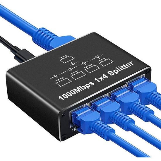 Switch Ethernet 4 Port,Switch RJ45 Splitter 1000 Mbps,Switch Réseau ...