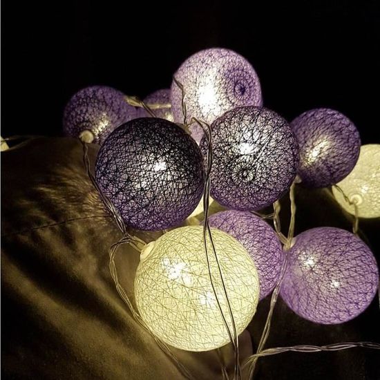 Guirlande Lumineuse Boules, Piles Décoration Intérieur 20 Led Coton ...