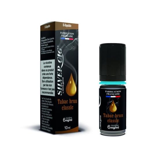 E-liquide SilverCig Tabac Brun Classic 6mg - Origine France - 70PG/30VG ...