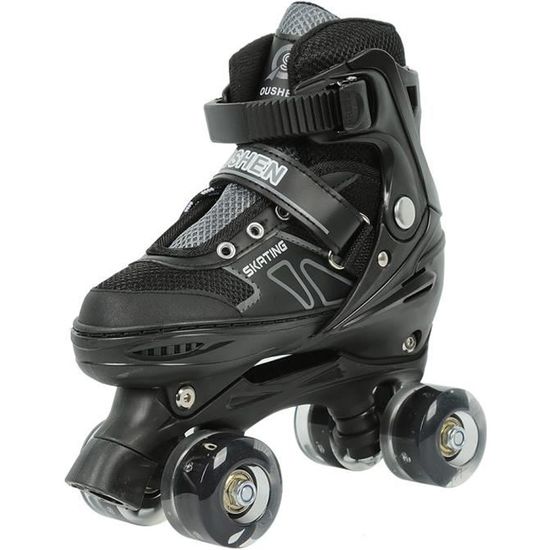 Patin a Roulette Roller Enfant 4 Roues Réglables HUOLE - Noir - Taille ...