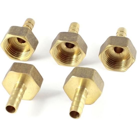 Sourcing Map 5Pcs Raccord Cannelé 1-2Pt Filetage Femelle À 8Mm Raccord De Coupleur Droit En ...