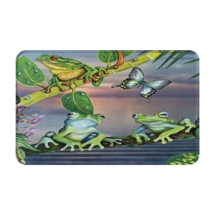 Tapis de Bain,Grenouille Papillon,Antidérapant Tapis Salle de Bain ...