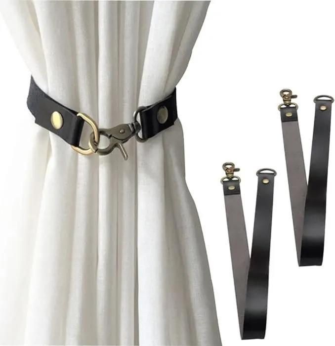 Attache de rideau en cuir Boucle de rideau Fixation murale en cuir ...