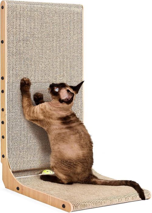 Griffoir Pour Chat En Forme De L De 81Cm De Haut, Planche Grattoir Chat ...