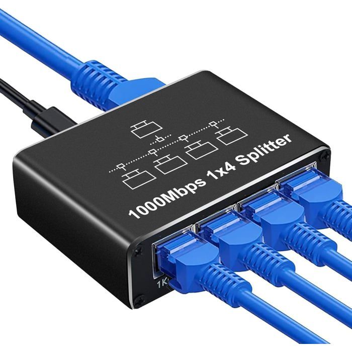 Switch Ethernet 4 Port,Switch RJ45 Splitter 1000 Mbps,Switch Réseau ...