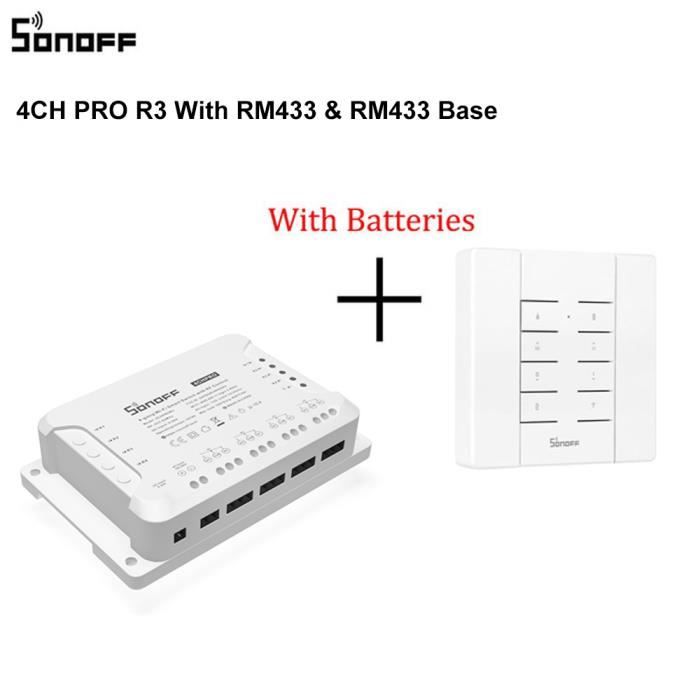 4CHPROR3 Embase RM433-SONOFF-Commutateur intelligent Itead, technologie de commutation WiFi 4 ...