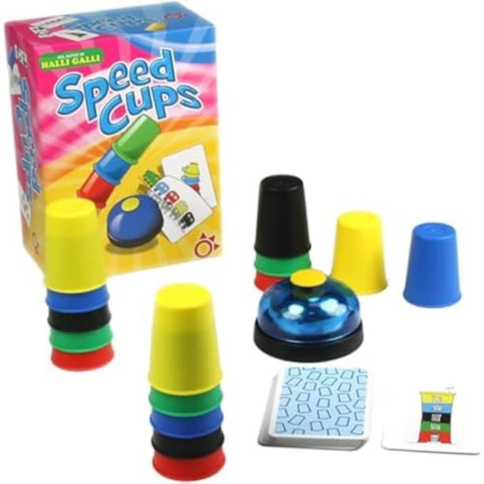Jeu - AMIGO - A0028 - Speed Cups - 20 tasses colorées - 24 cartes - 1 ...