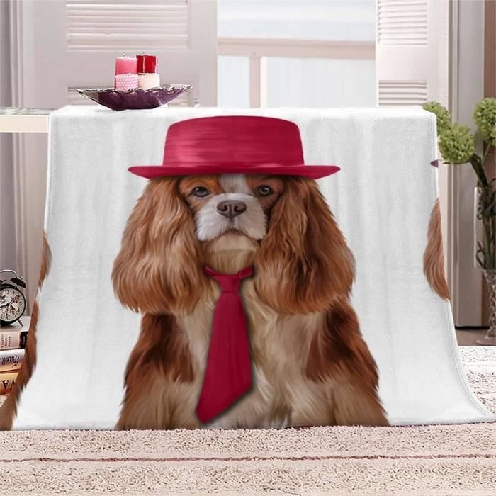 Couverture Polaire Adultes Épagneul Roi Charles 3D Flanelle Plaid ...