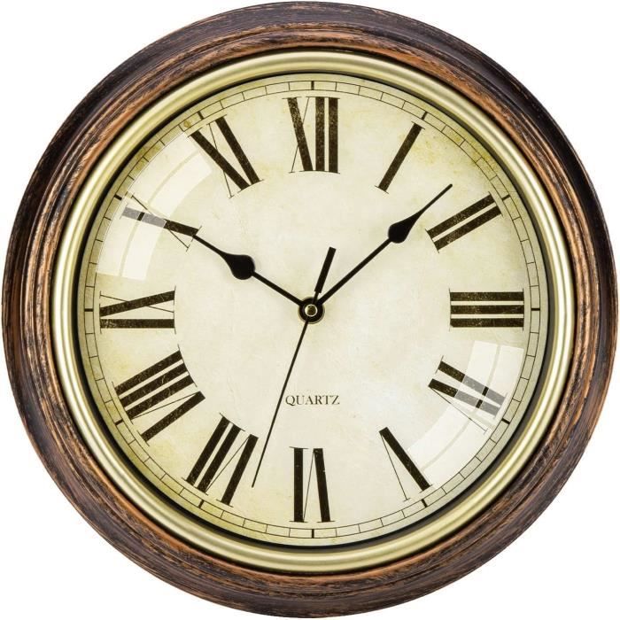 Pendule de Newton - Horloge Murale Vintage - Mouvement À Quartz Silencieux - Or-romains - Métal ...