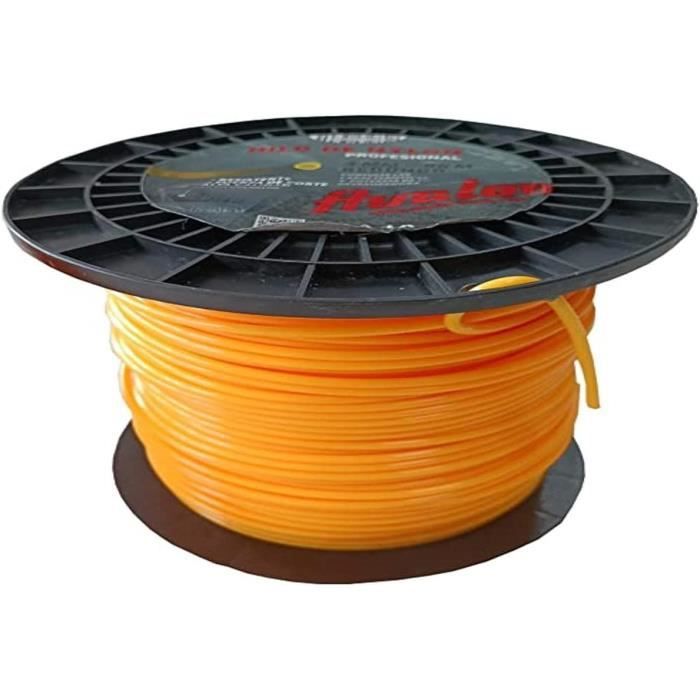 Fil Rond en Nylon Universel pour débroussailleuse et Tondeuse (4 mm x ...