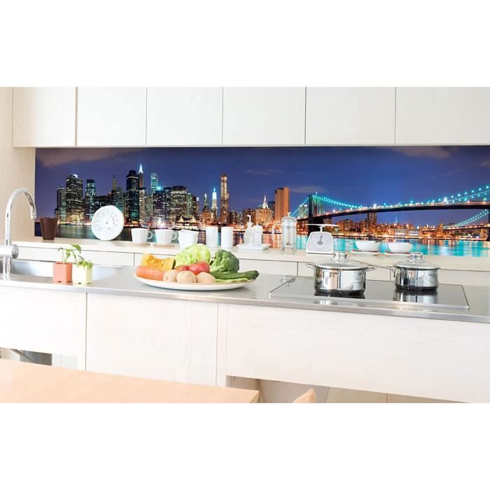 Sticker crédence cuisine - Dimex - 350 x 60 - blanc - adhésif ...