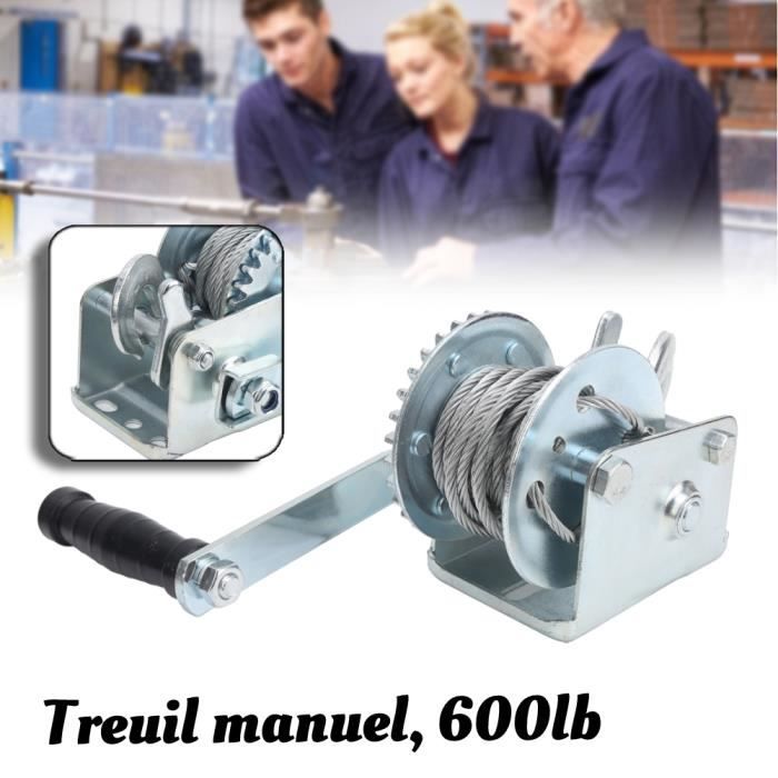 Poignée et treuil manuel à treuil manuel 600LBS 22 x 8,2 x 11,5 cm ...