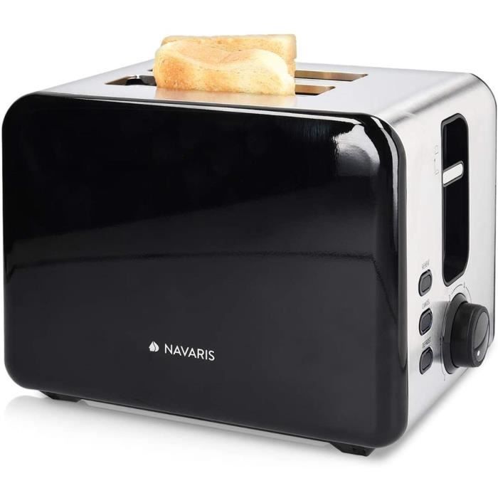 Navaris Grille-Pain - Toaster 1000W avec 2 Compartiments et ramasse ...