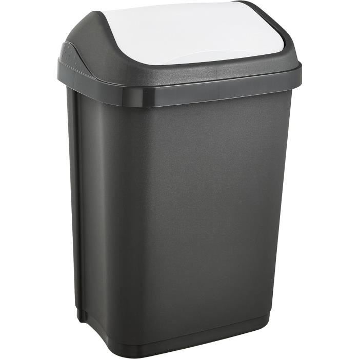 Poubelle Avec Couvercle Basculant, 10 L, Swantje, Gris Graphite[u2780 ...