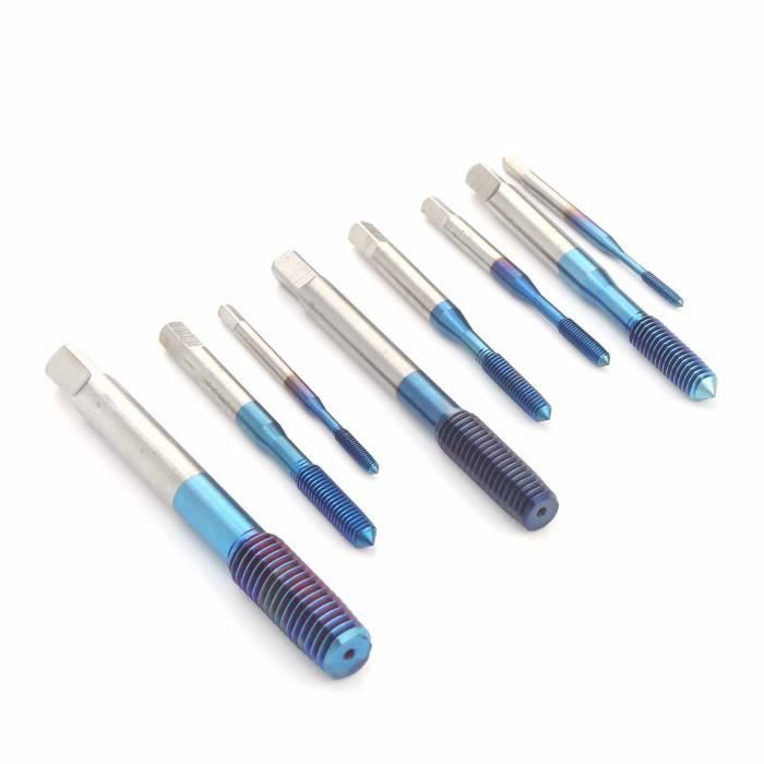 Taraud De Machine 8 Pièces Machine Tap Blue Metrique Vis Filetage Forets Conception ...