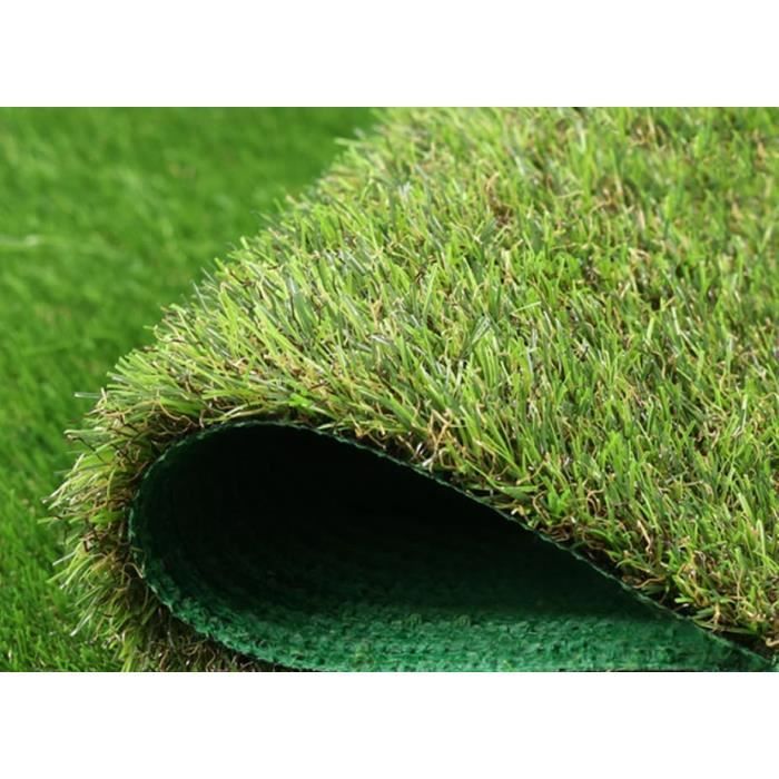 Gazon Pelouse Synthétique Artificielle - Rendu Naturel, Résistant UV, en Rouleau 2x25m (50m² ...