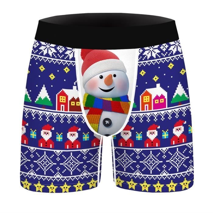 Boxer-shorty,Boxer drôle d'arbre de Noël pour hommes,père Noël,bonhomme ...