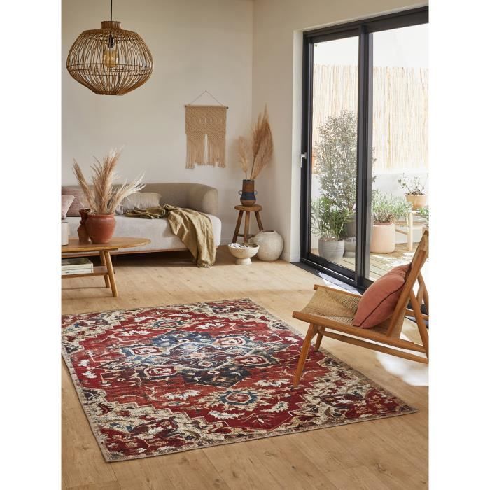 Tapis de salon vintage motif orient lavable - NAZAR RUGS - 160x230 cm - RADOM - Multicolore ...