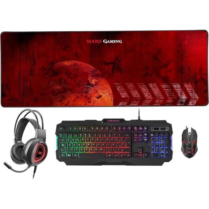Mars Gaming Mcprgb2Pt, Combo De Jeu Clavier + Souris + Mousepad Xxl ...