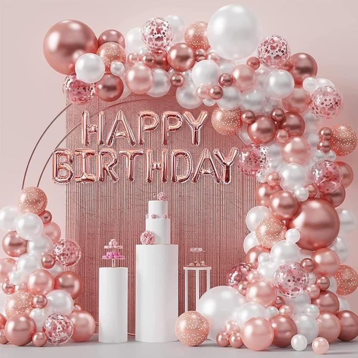 Deco Anniversaire Fille Or Rose, Guirlande De Ballon Décoration Fête ...