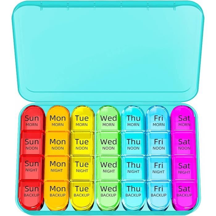 Pilulier Hebdomadaire - Petit Pilulier 7 Jours 4 Fois Par Jour ...