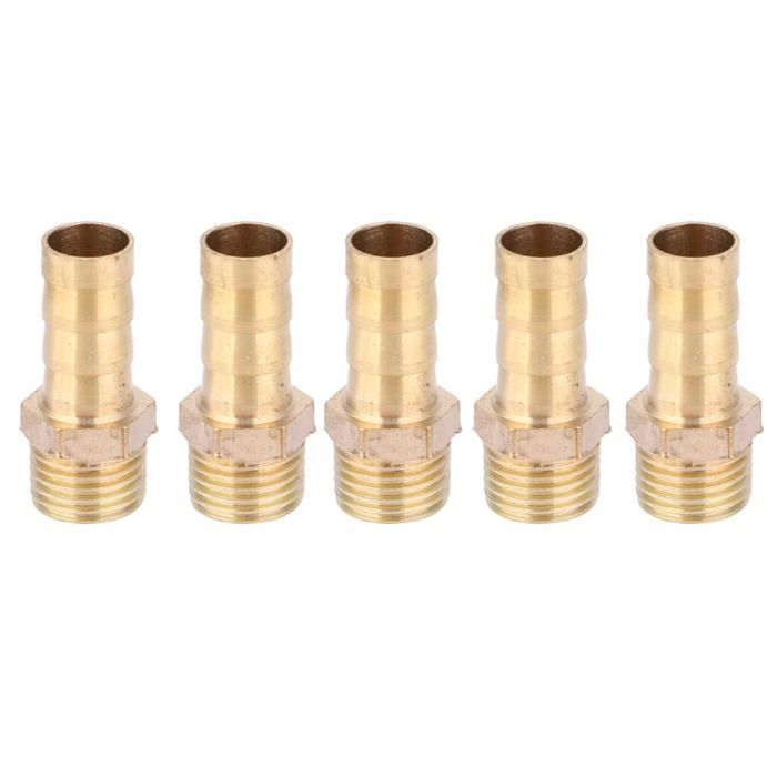 VBESTLIFE Connecteur cannelé Connecteur à filetage mâle G1/4, 5 pièces, raccord de tuyau en ...