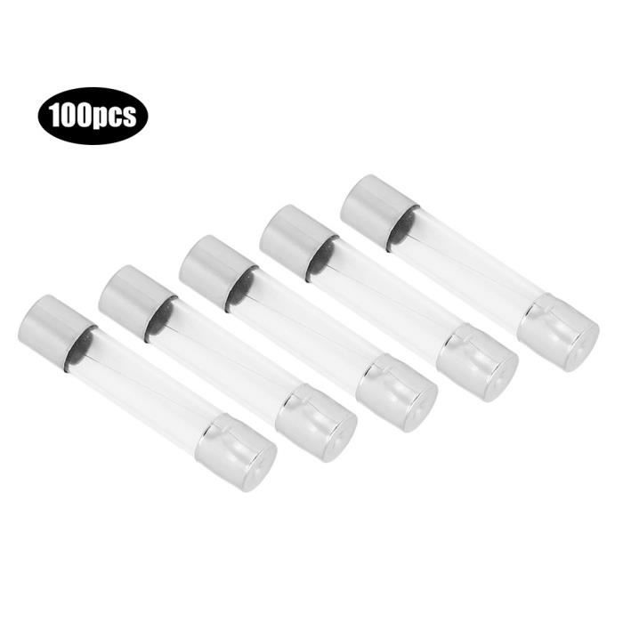 VBESTLIFE Fusible en verre 100pcs 250V tube de verre fusible accessoire de fusible rapide pour ...