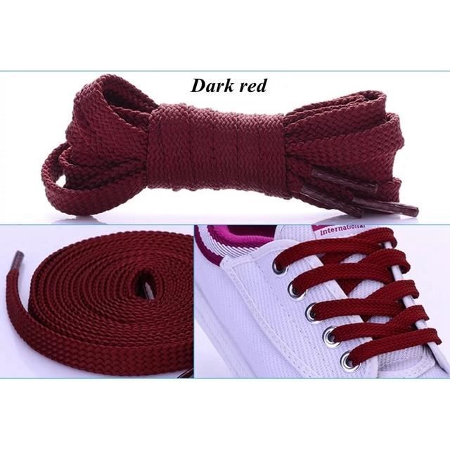 LACET DE CHAUSSURE,Dark red-120cm--Lacets plats classiques pour baskets ...