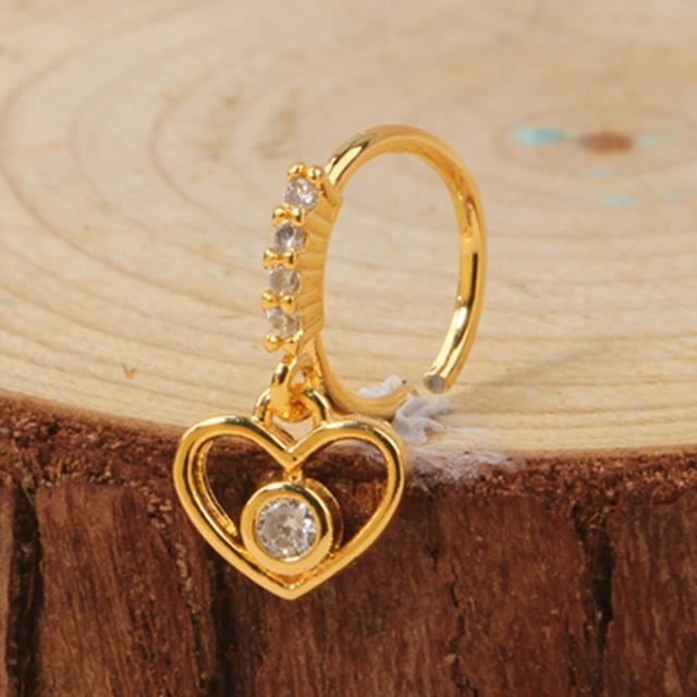 Piercing au nez,28--Anneau de nez en plaqué or 18K pour femmes ...