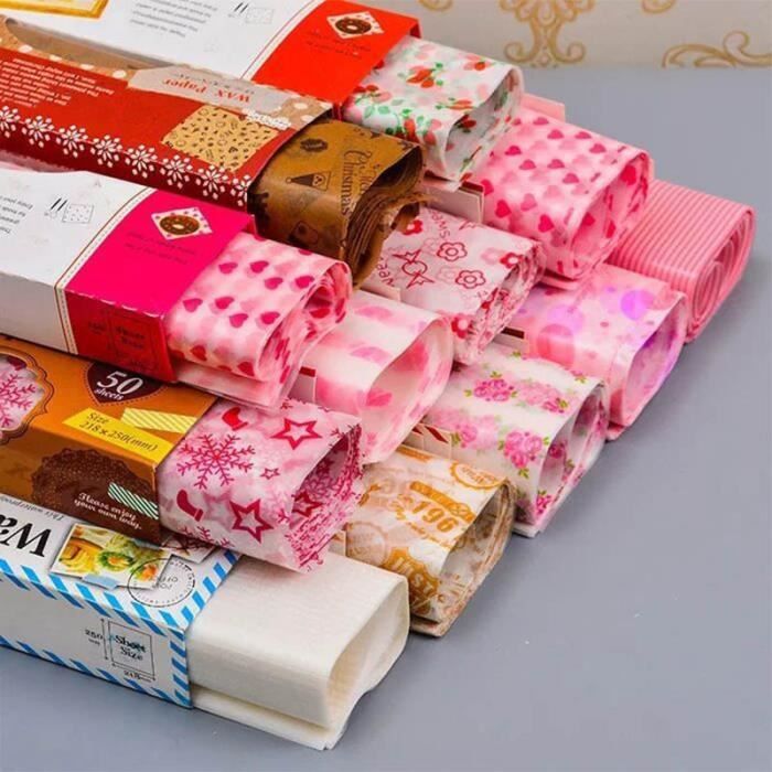 Flamingo -Emballages en papier cire,50 pièces,papier alimentaire ...