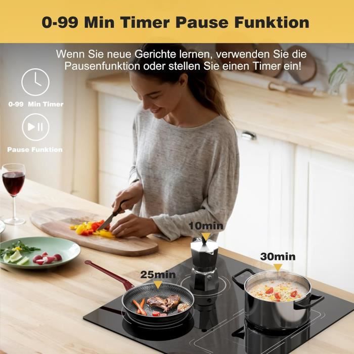 Plaque Induction Encastrable 4 Feux Fiche avec prise, Plaque de Cuisso ...