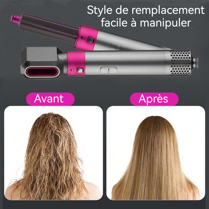 Bigoudis chauffants sèche cheveux 5 en 1 multifonction 1000w 3 niveaux ...