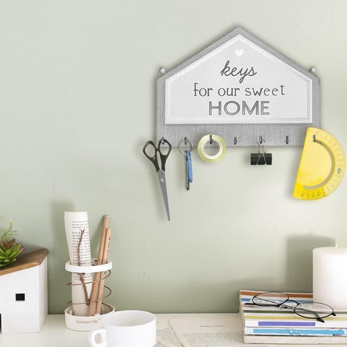 Echehi Porte Clé Mural eois à 7 Crochets, Autocollant ou Perforateur ...