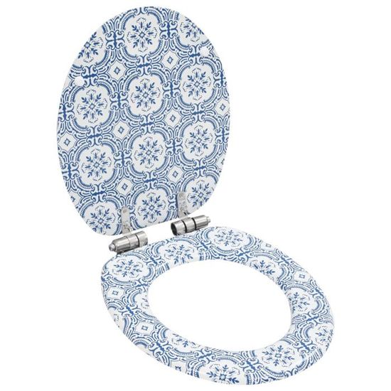 Abatant de WC MDF Couvercle à Fermeture en Douceur Porcelaine 43,7x37,8 ...