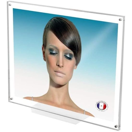 Cadre photo en véritable Plexiglass- Cadre Transparent aimanté á socle ...