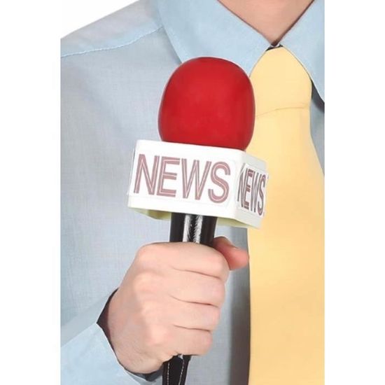 Micro de journaliste - FIESTAS GUIRCA - Micro Reporter 25cm - Plastique ...