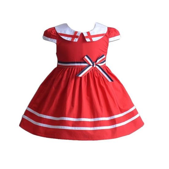 Robe de soirée en coton pour fille - Cinda - Rouge - Taille 6-7 ans ...