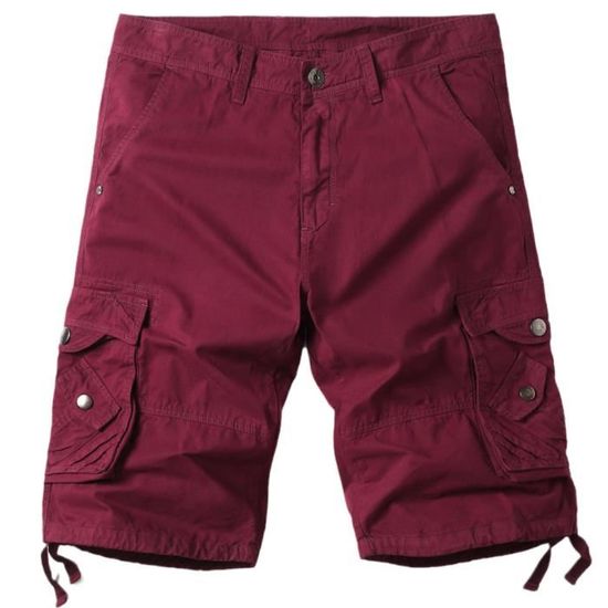 Bermuda de Marque Luxe plage lâche rouge Homme cargo Grande VêTements ...
